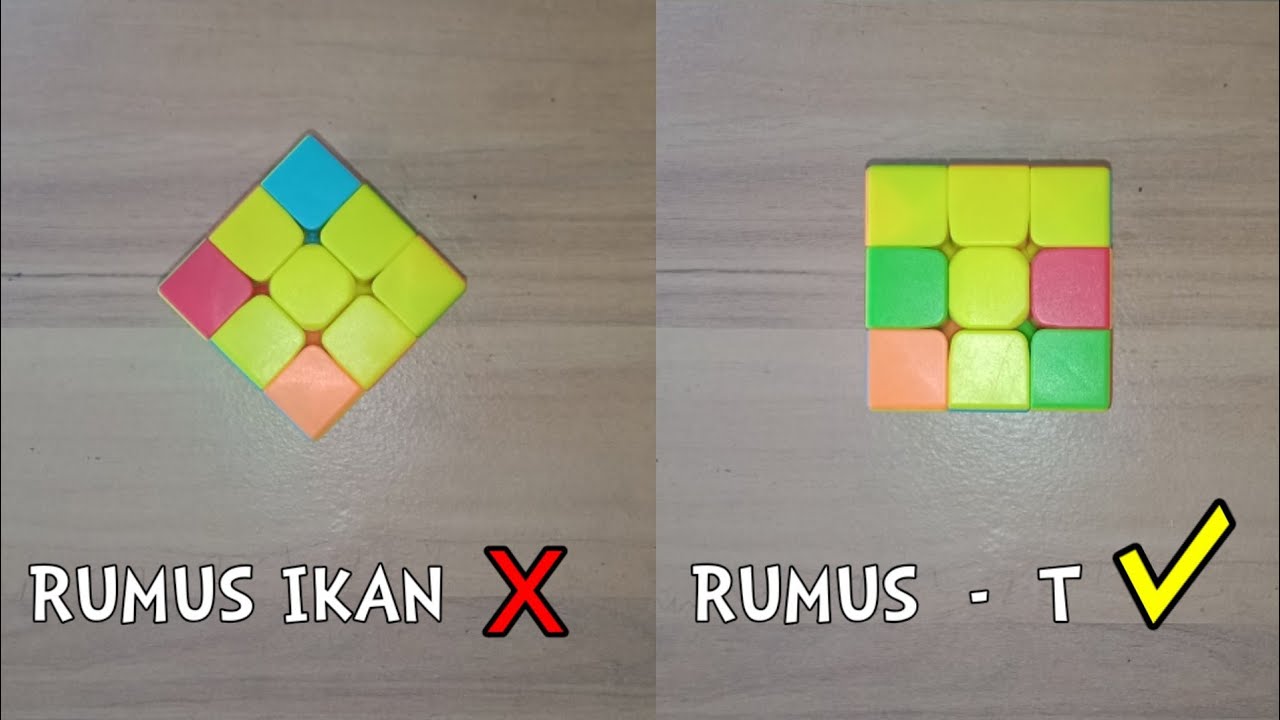 Lebih mudah, cara mencari bentuk ikan dan rumus T, Rubik 3x3 - YouTube