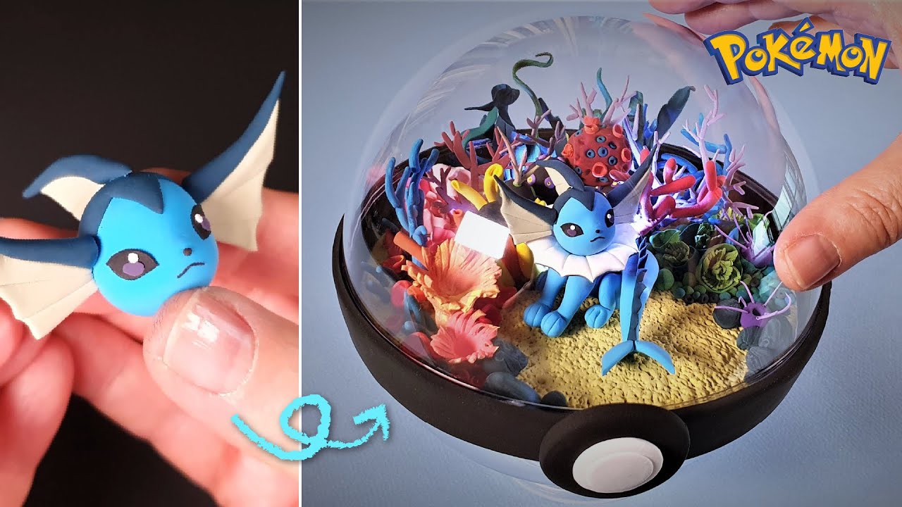 Pokémon Clay Art - Making Vaporeon Poké Ball | Oddly Satisfying 🐬 - YouTube