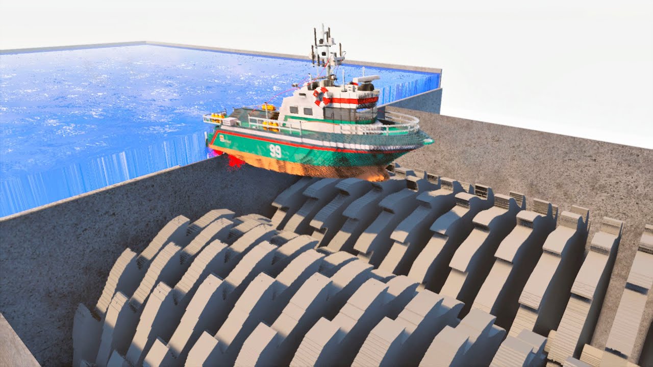 Giant Shredder Vs Boats TearDown - YouTube