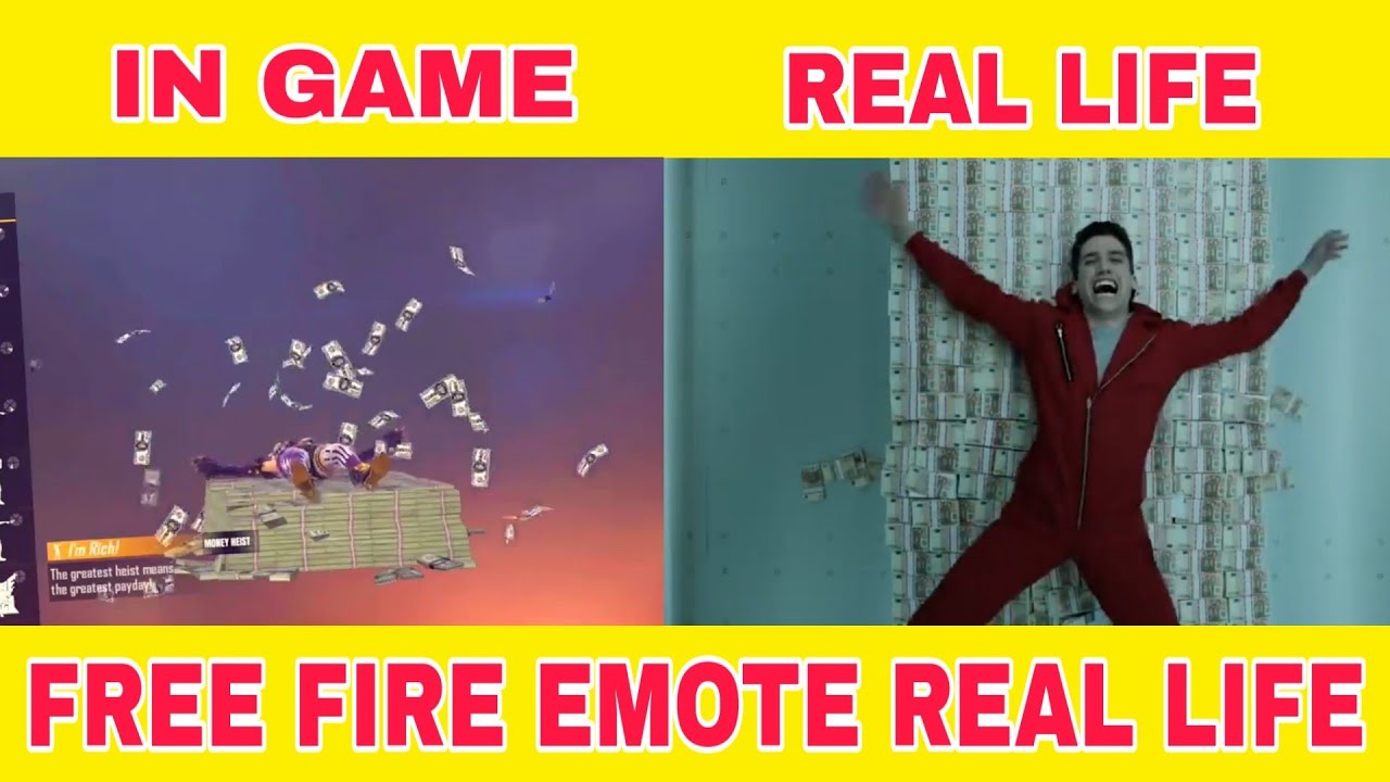 Free Fire Emote Inspiration ( All Emotes in Real)|| Free fire emote in ...