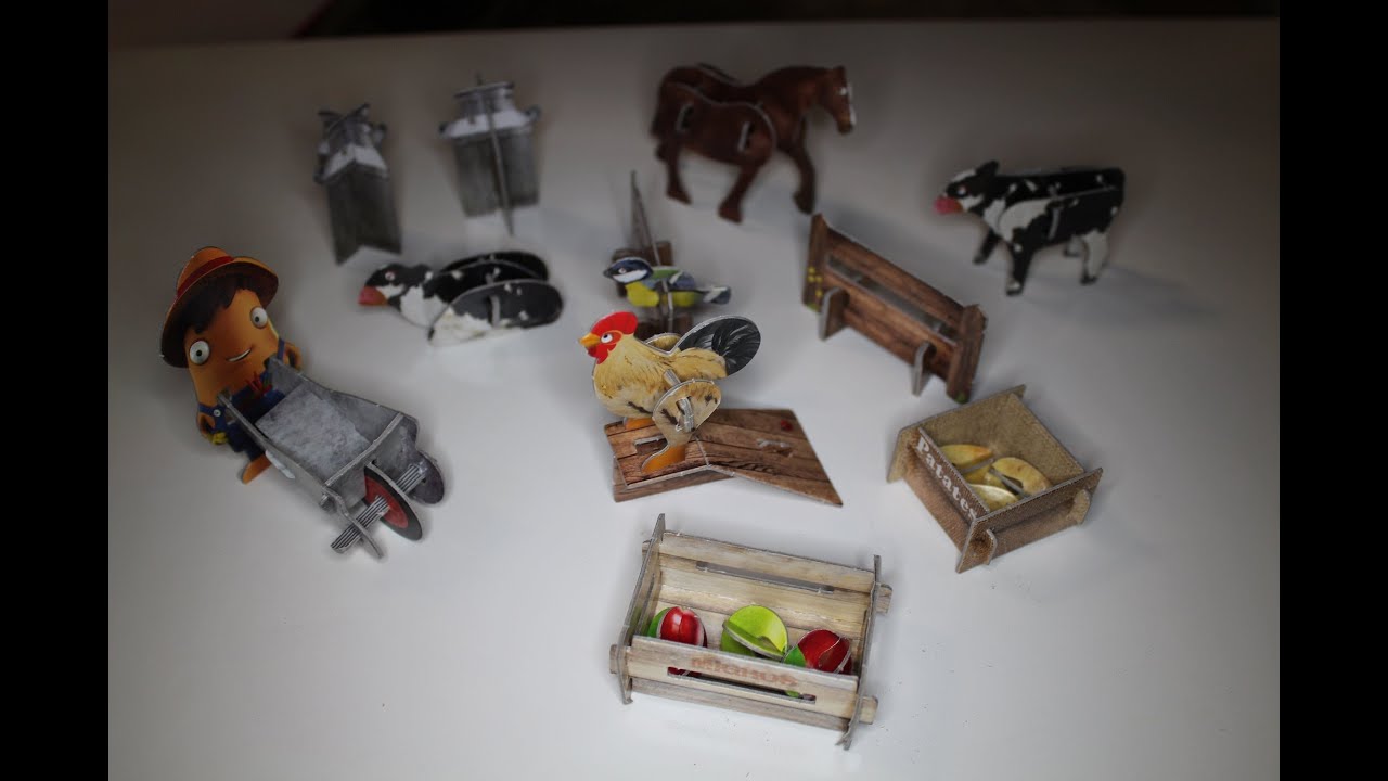 Cardboard Farm Set | Unboxing - Cow, Rooster, Horse and More - YouTube