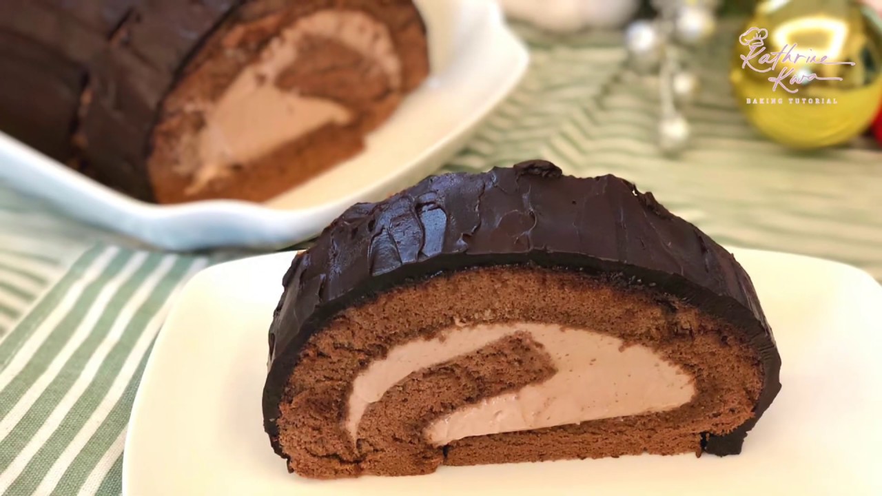 Chocolate Log / Chocolate Cake Roll 巧克力蛋糕卷 - YouTube