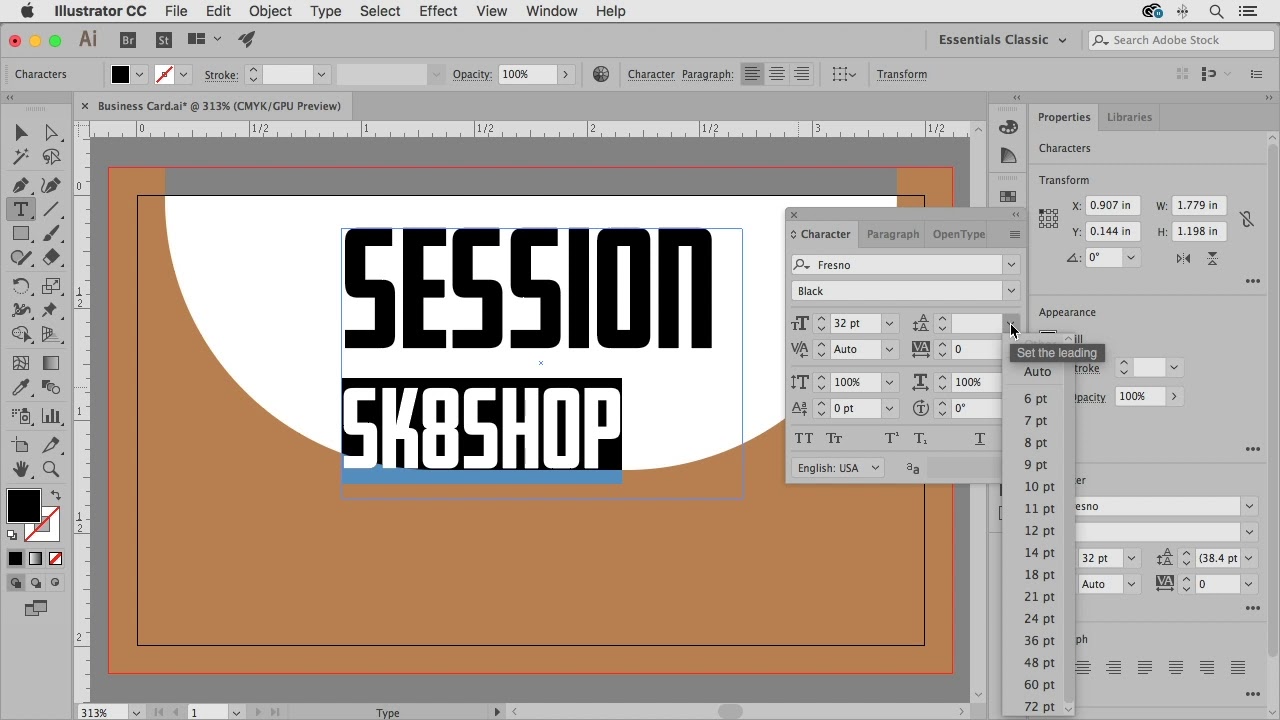 Illustrator CC Lektion 3 3 Hinzufügen von Text Anpassen von Kerning und ...