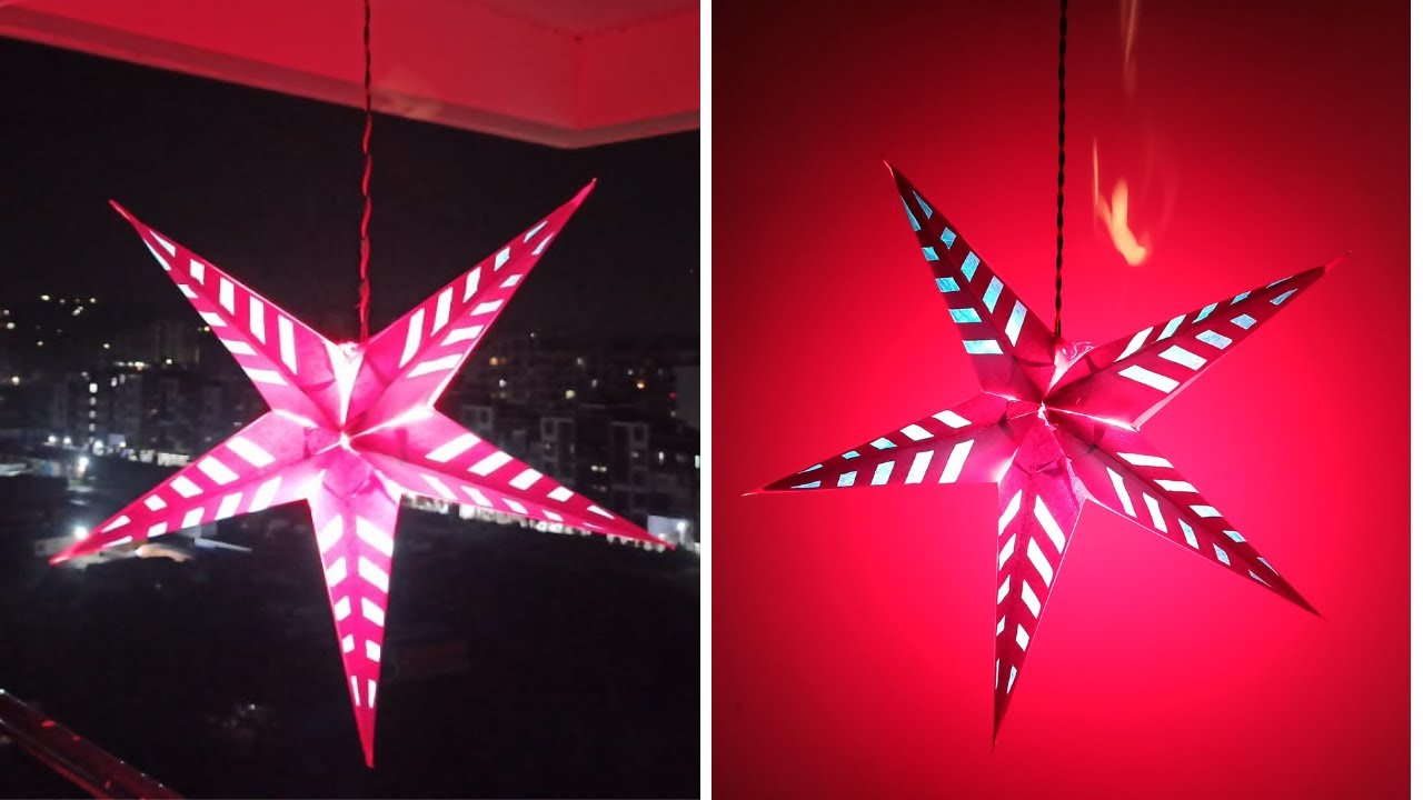 Paper Lantern making for Diwali | DIY Star Lantern | Diwali Akashkandil ...