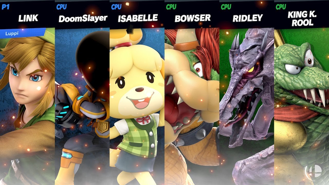 [Fan Request] Link, Doom Slayer (Mii Gunner), & Isabelle vs. Bowser ...