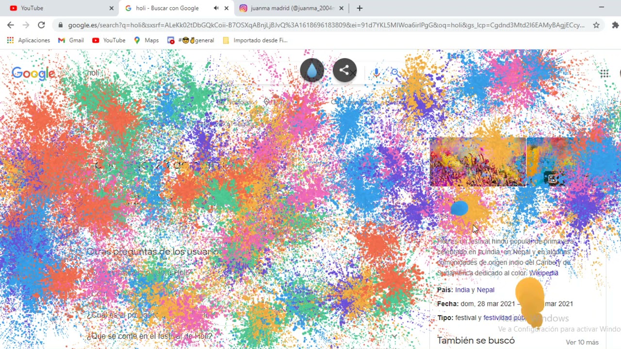 GOOGLE EASTER EGG (HOLI) - YouTube