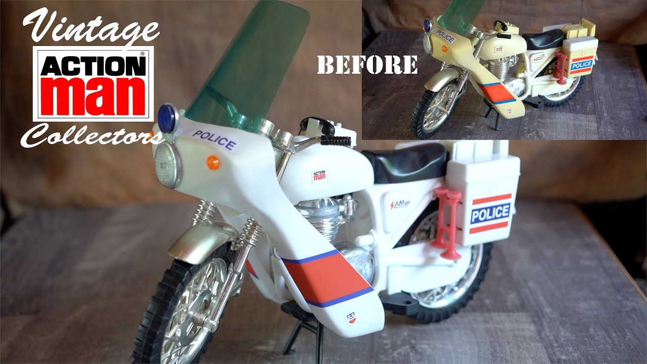 Restoring discoloured plastic - Vintage Action Man Police Motorcycle ...