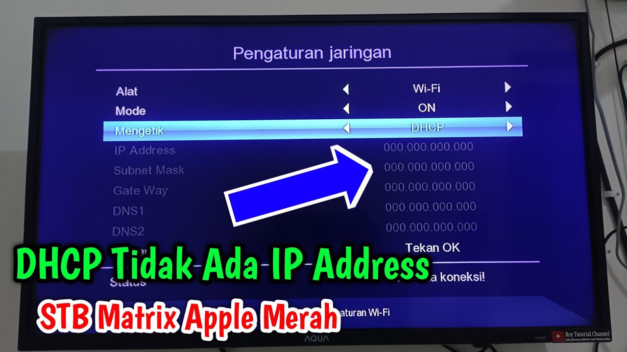 Penyebab DHCP Tidak ada IP Address Pada STB Matrix Apple Merah - YouTube