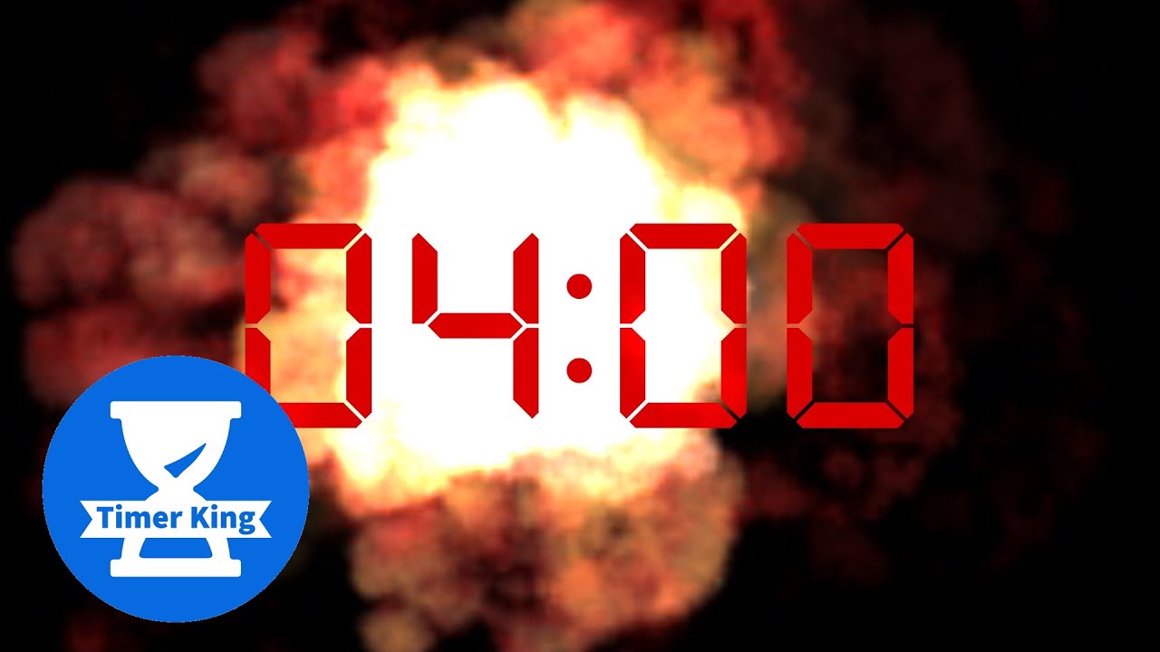 4 Minute Ticking Countdown Timer With Bomb Explosion Sound | Digital ...
