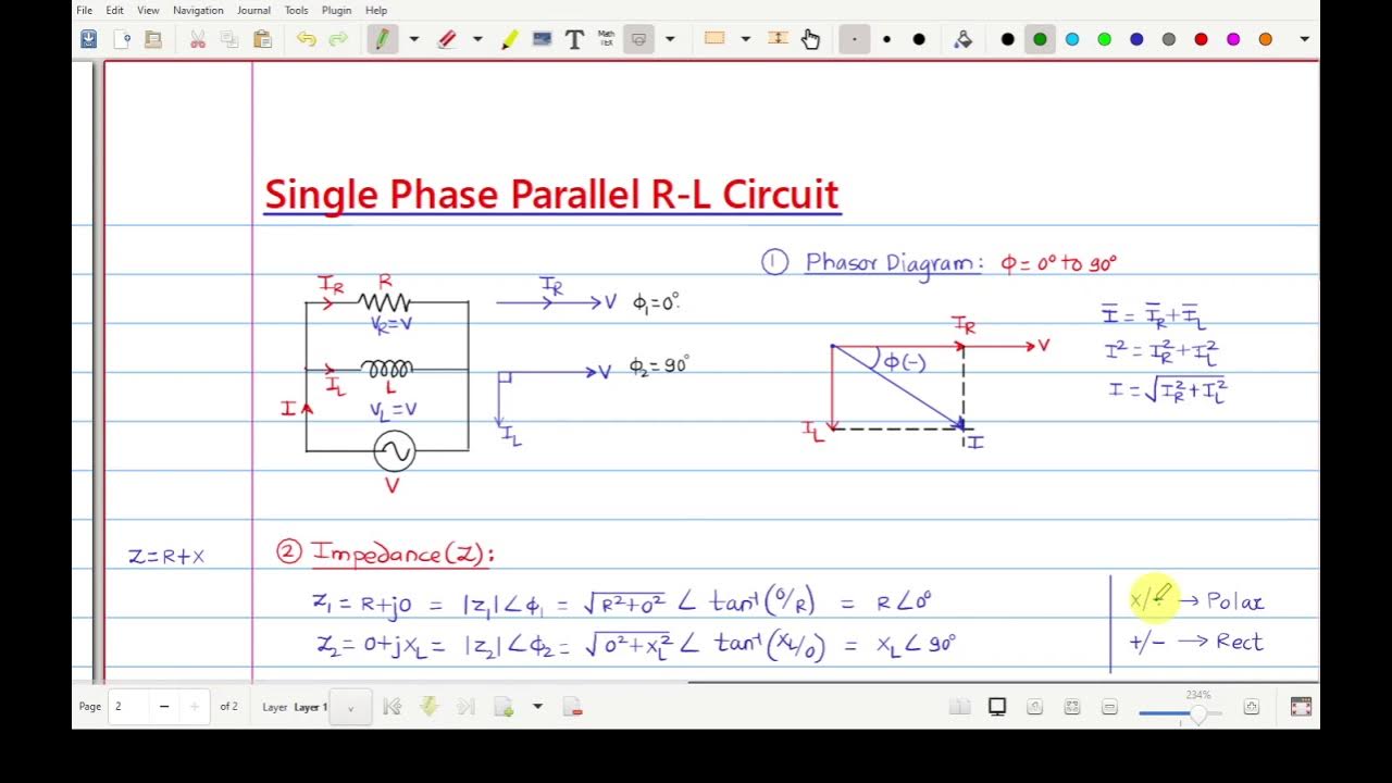 Single Phase Parallel R-L Circuit - YouTube