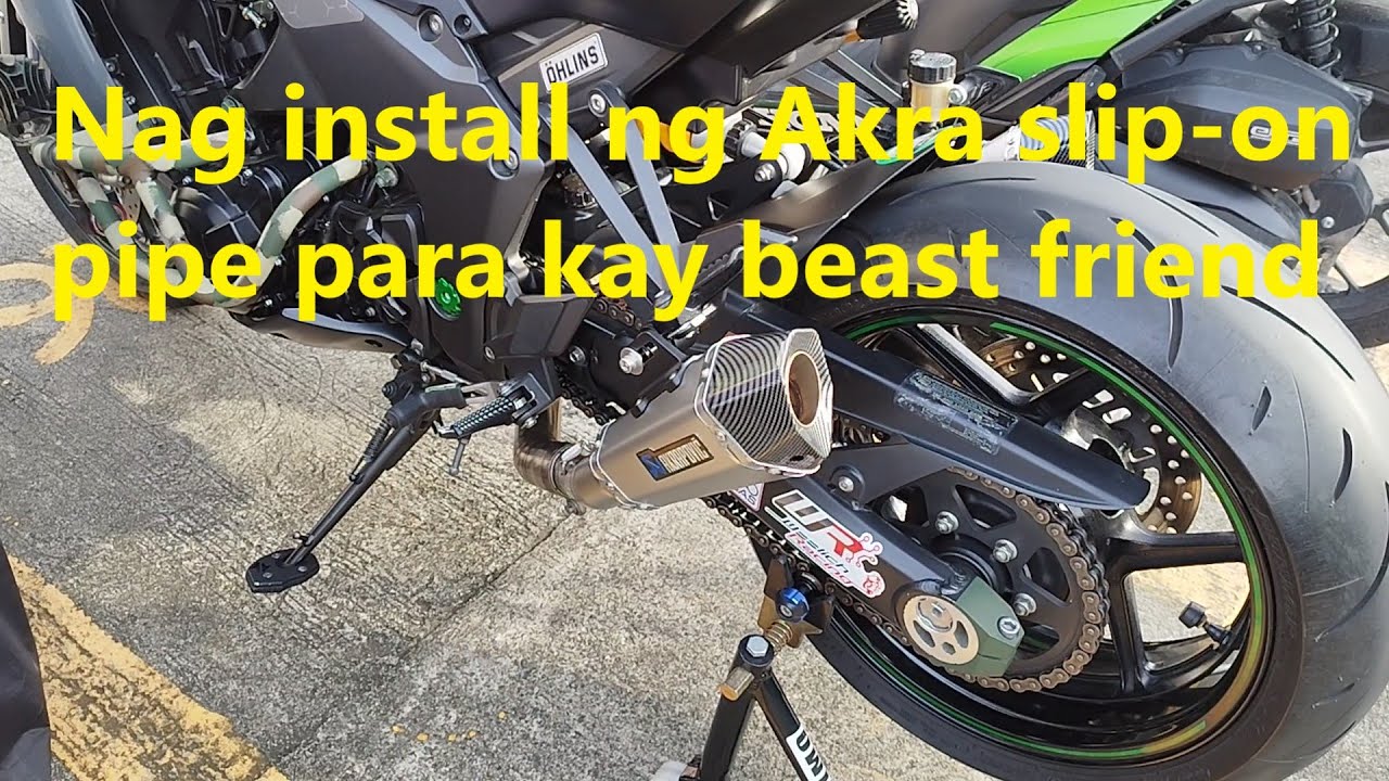 Slip-on pipe | Akra muffler | Z1000R | RussMotovlog | Batangueno ...