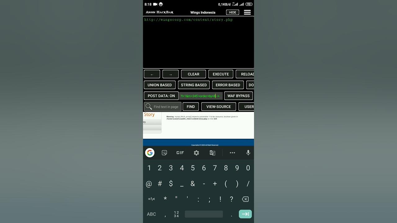 SQL Injection Post Data In Android With Hackbar - YouTube