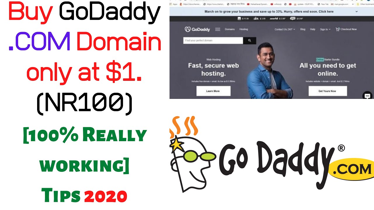 Buy Cheap .COM GoDaddy Domain only🔥 @ Rs.99 Rs ( $1.0) PROMO CODE or ...