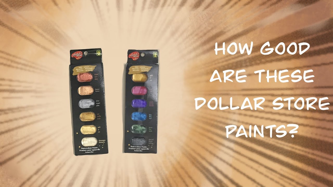Dollarama 2 sets Metallic Watercolours First Impressions Review - YouTube