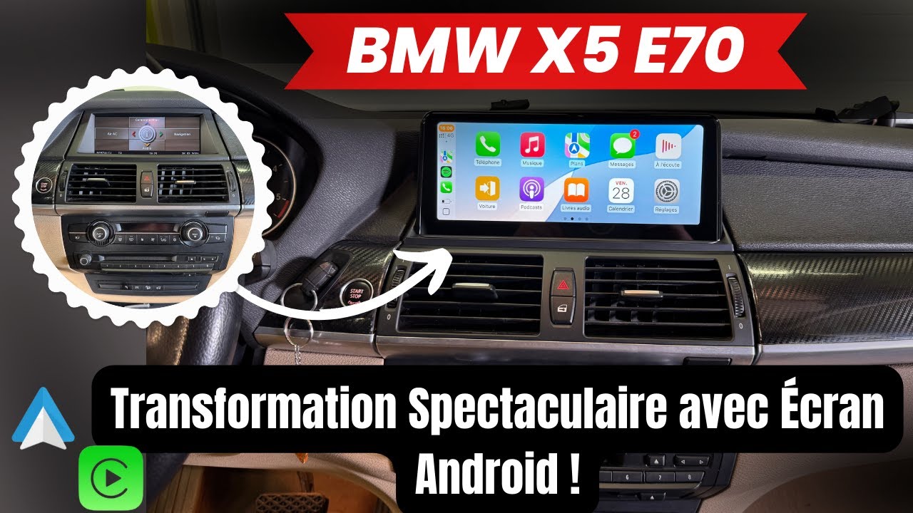 Installation complète d'un écran Android avec Carplay et Android auto ...