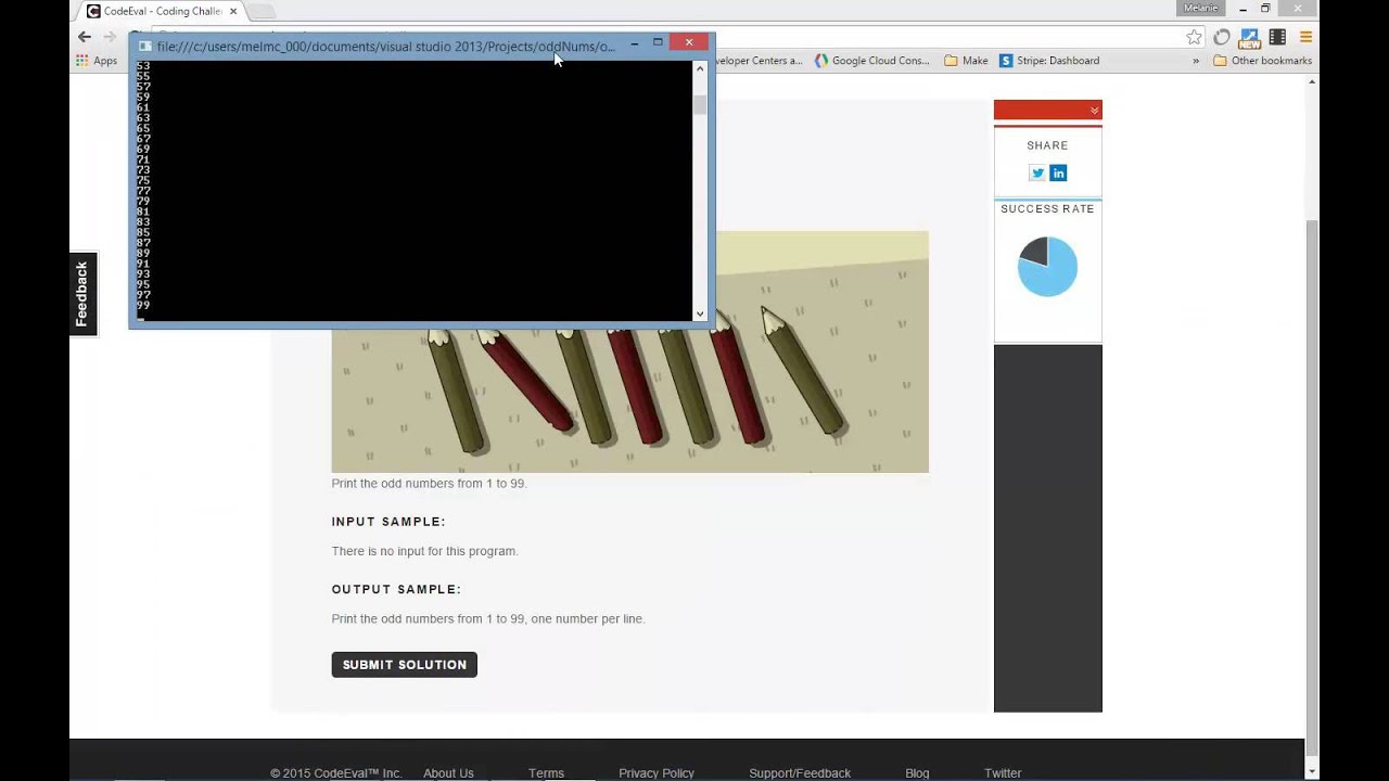 How to Solve a CodeEval Challenge that has no input: Odd Numbers C# - YouTube