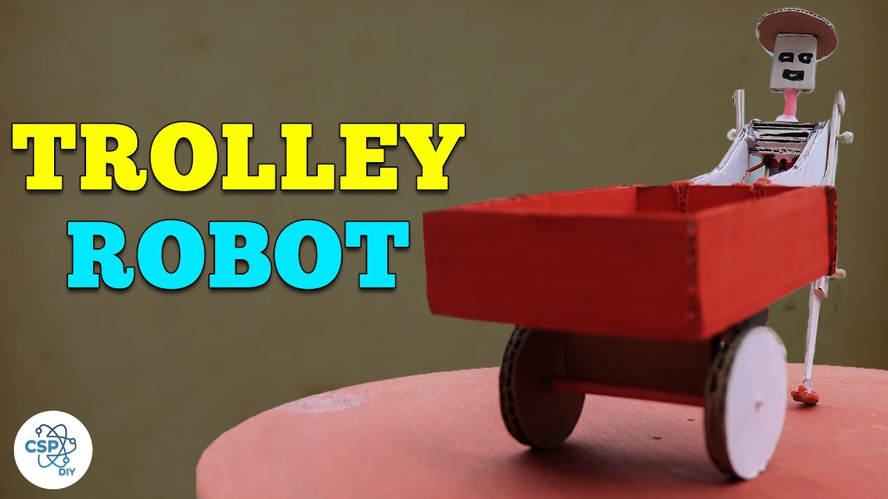 Make Easy DIY Robotic Trolley Man Using Gear Motor At Home - YouTube