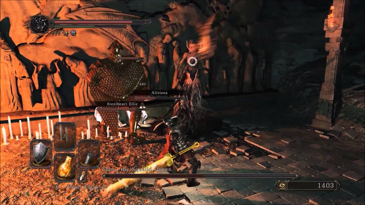 Dark Souls 2 boss fight (Elana, the Squalid Queen) - YouTube