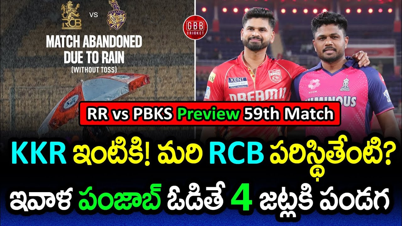KKR Eliminated! RCB Playoff Chances Explained + RR vs PBKS Match 59 ...