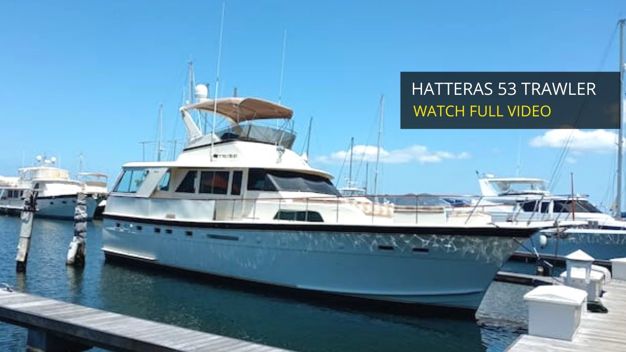 Hatteras 53 Trawler For Sale at Harbor Shoppers - YouTube