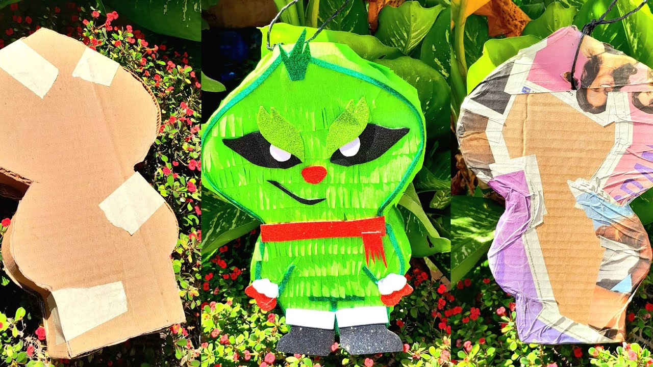 Como Hacer una mini piñata de Grinch Navideño!! Fácil y económica 🎉👇 ...