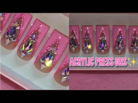 ACRYLIC PRESS ON NAILS | GIVEAWAY WINNER 💖 | ACRYLIC NAIL TUTORIAL ...