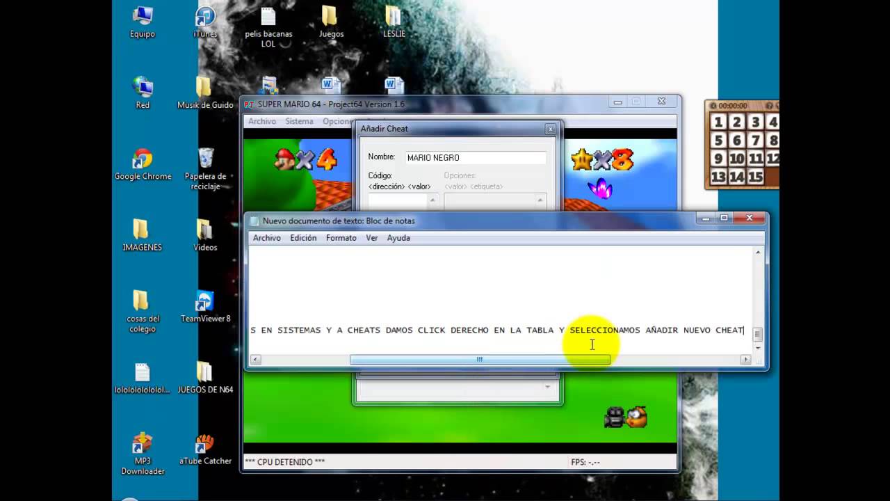 Como colocarle los Cheats al Project 64 (Tutorial) - YouTube