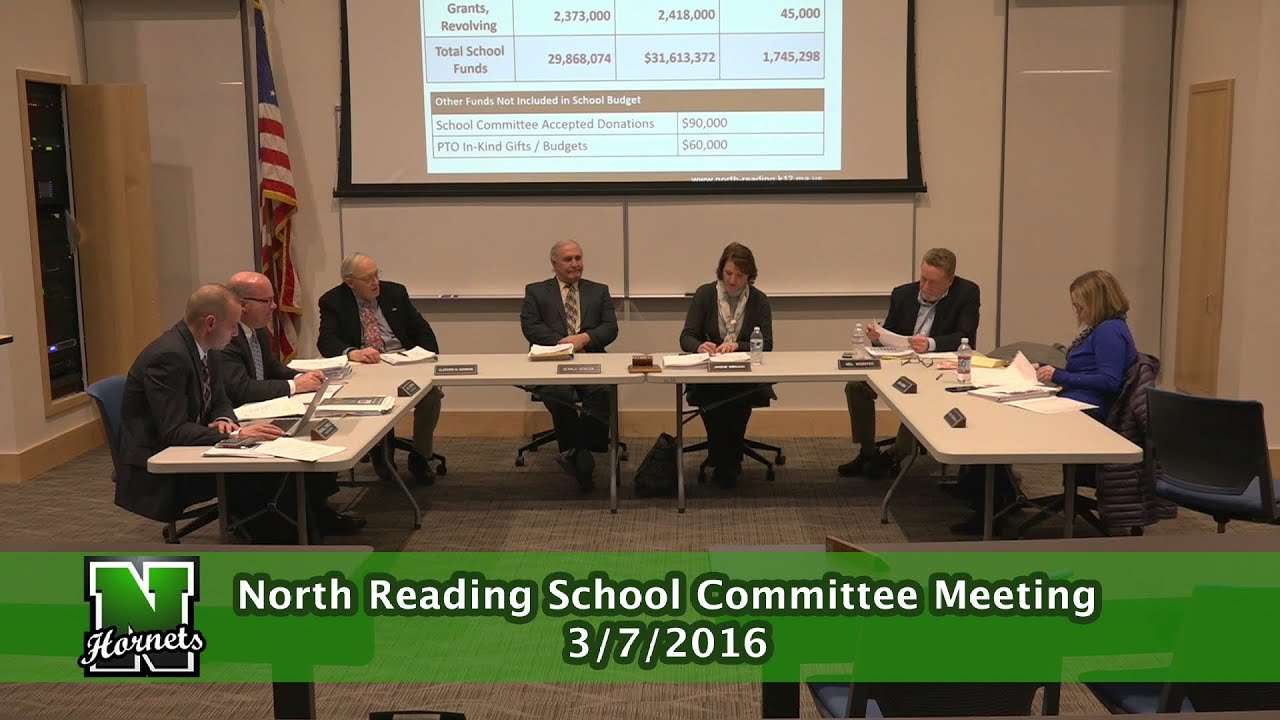 North Reading School Committee Meeting 3/7/16 - YouTube