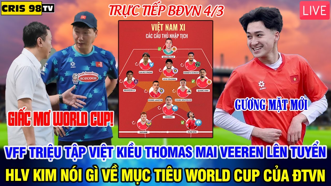 🔴TRỰC TIẾP: VFF TRIỆU TẬP VIỆT KIỀU THOMAS MAI VEEREN LÊN TUYỂN; HLV ...