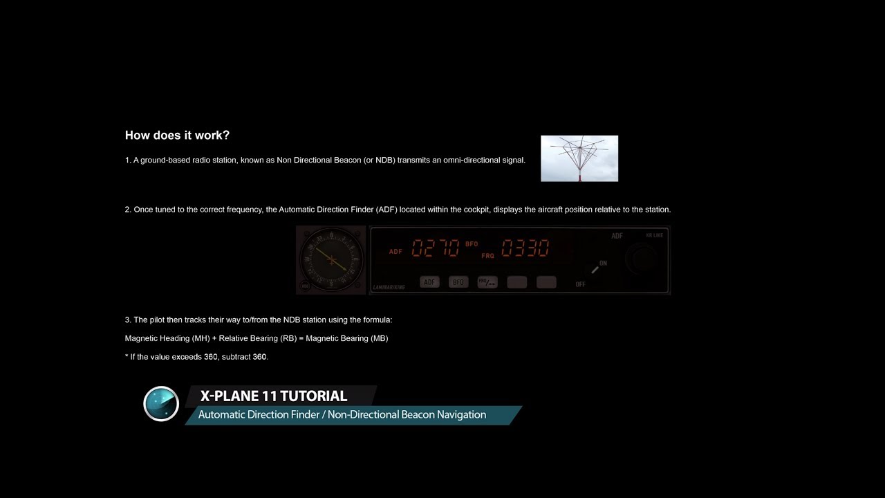 X-Plane 11 Tutorial - Automatic Direction Finder (ADF) / Non ...