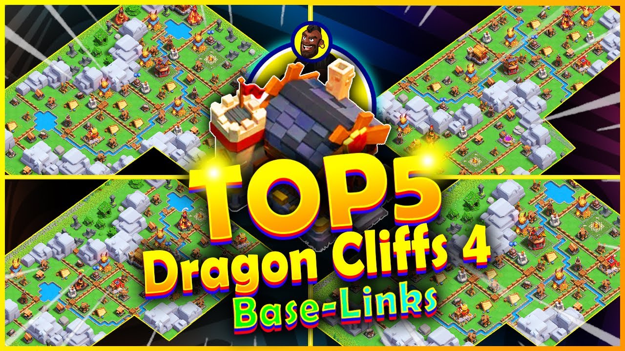 TOP 5 best Dragon Cliffs Level 4 Bases COPY Links, Clash of Clans - YouTube