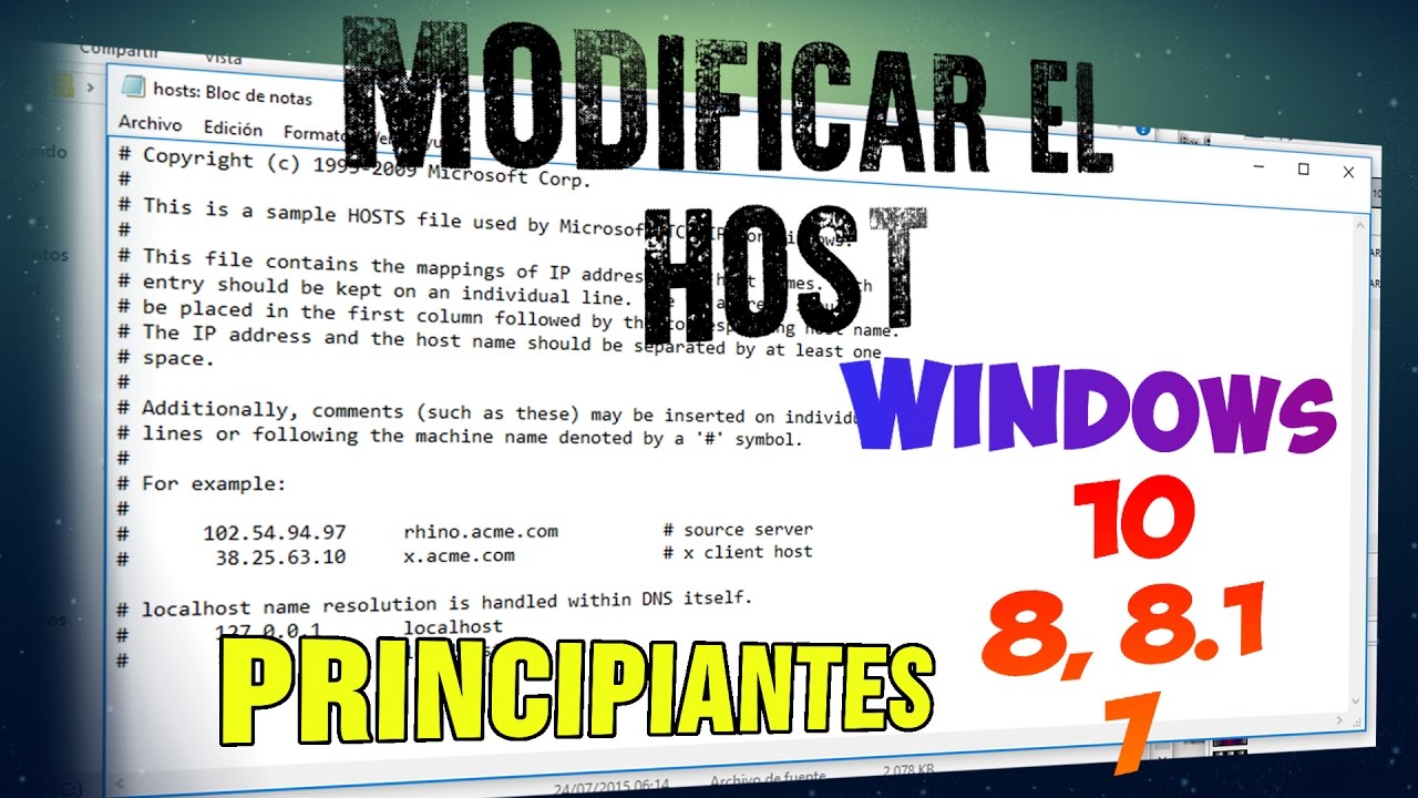 Como modificar el Host en Windows 10/8/7 | en 2 minutos. |2017 ...