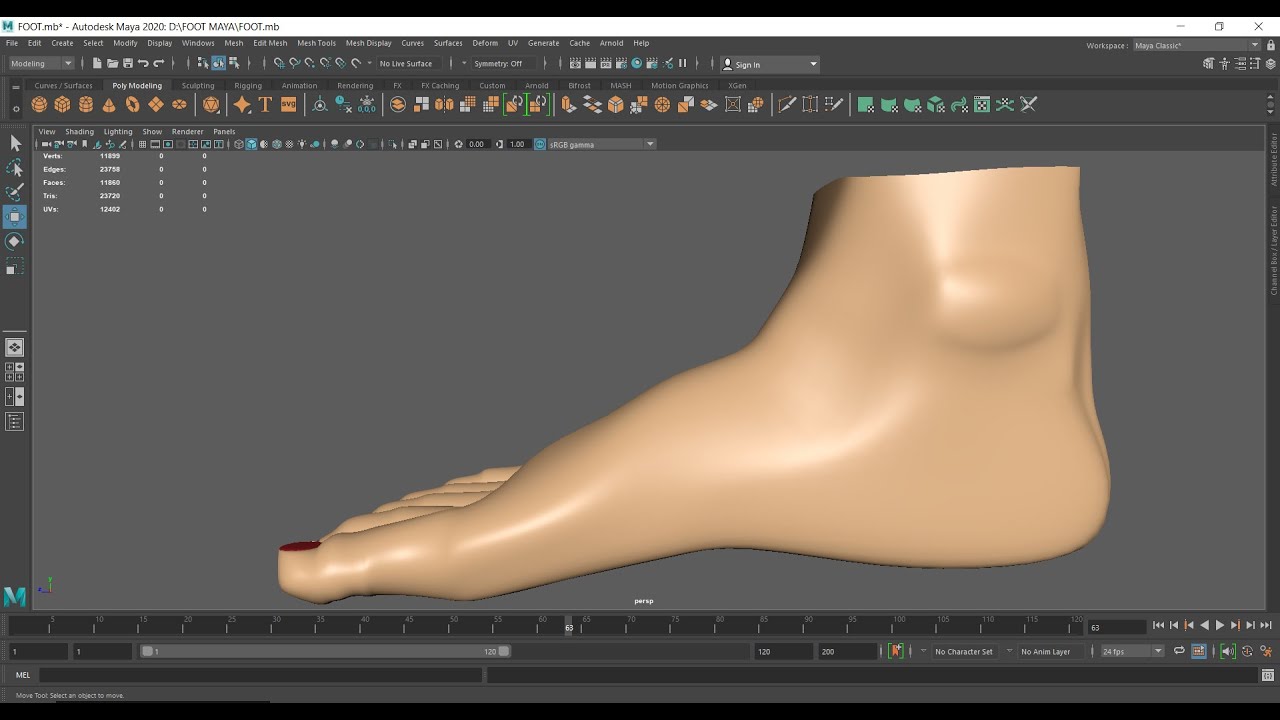 3D Foot Modeling- Part 2 | Maya 2020 - YouTube