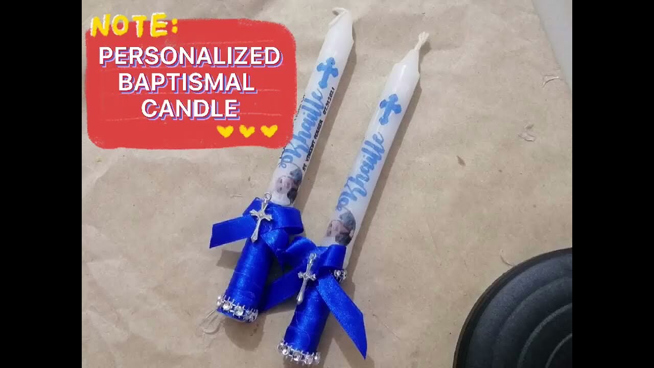 DIY PERSONALIZED BAPTISMAL CANDLE - YouTube