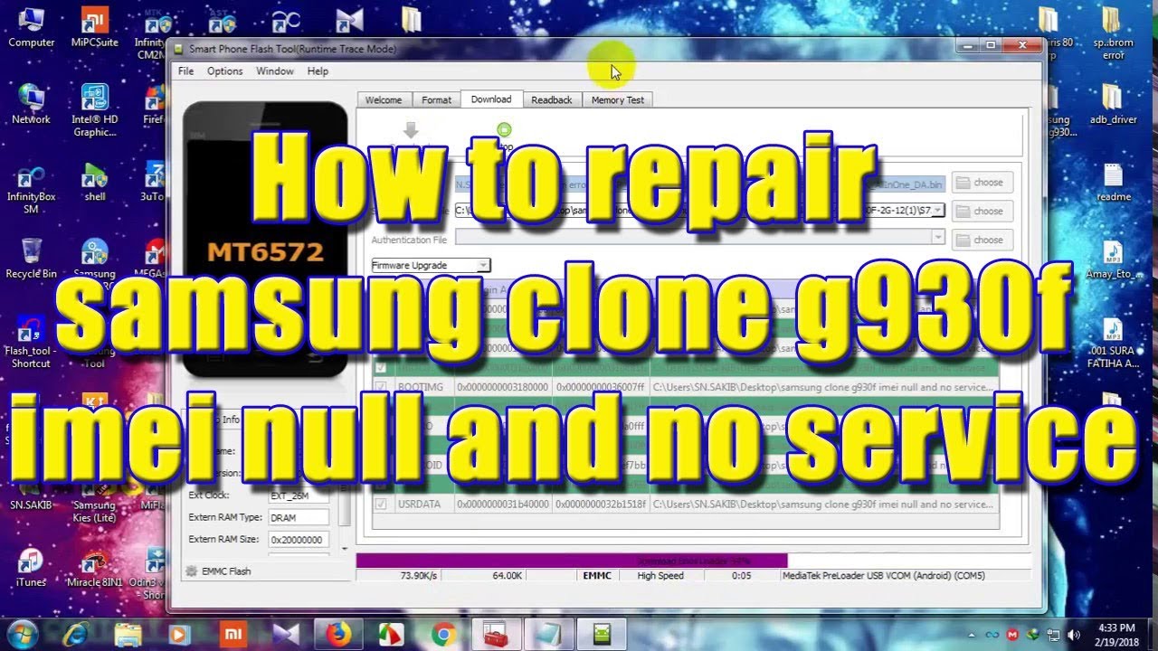 How to repair samsung clone g930f imei null and no service - YouTube