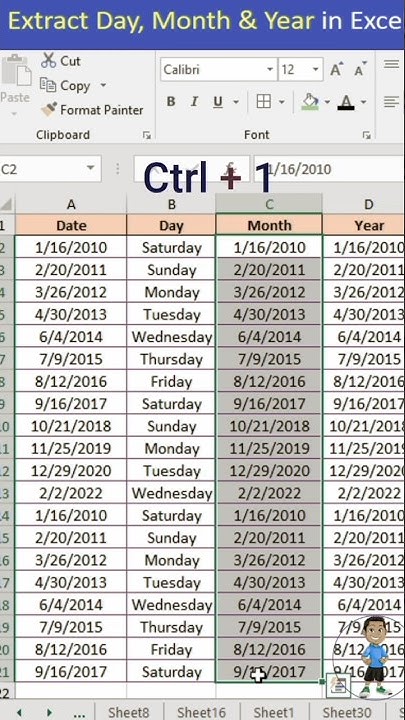 Excel Interview Question Day Month Year in Excel #excel #exceltips #exceltutorial #msexcel # ...