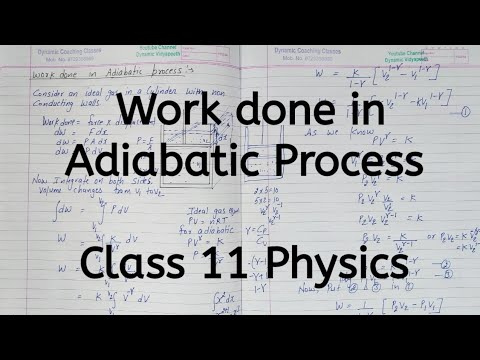 Work done in Adiabatic Process | Chapter 11 | Thermodynamics | Class 11 Physics - YouTube