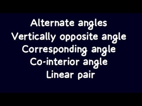 alternate angle, linear pair, vertically opposite angle, corresponding ...