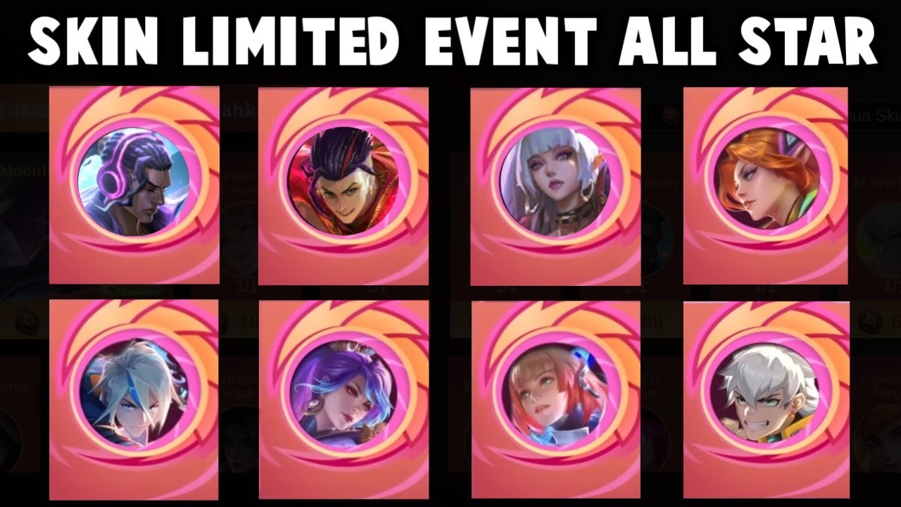 SKIN STUN, SKIN ATOMIC, SKIN MWORLD, SKIN MOONLIT NINJA, SKIN LIMITED ...