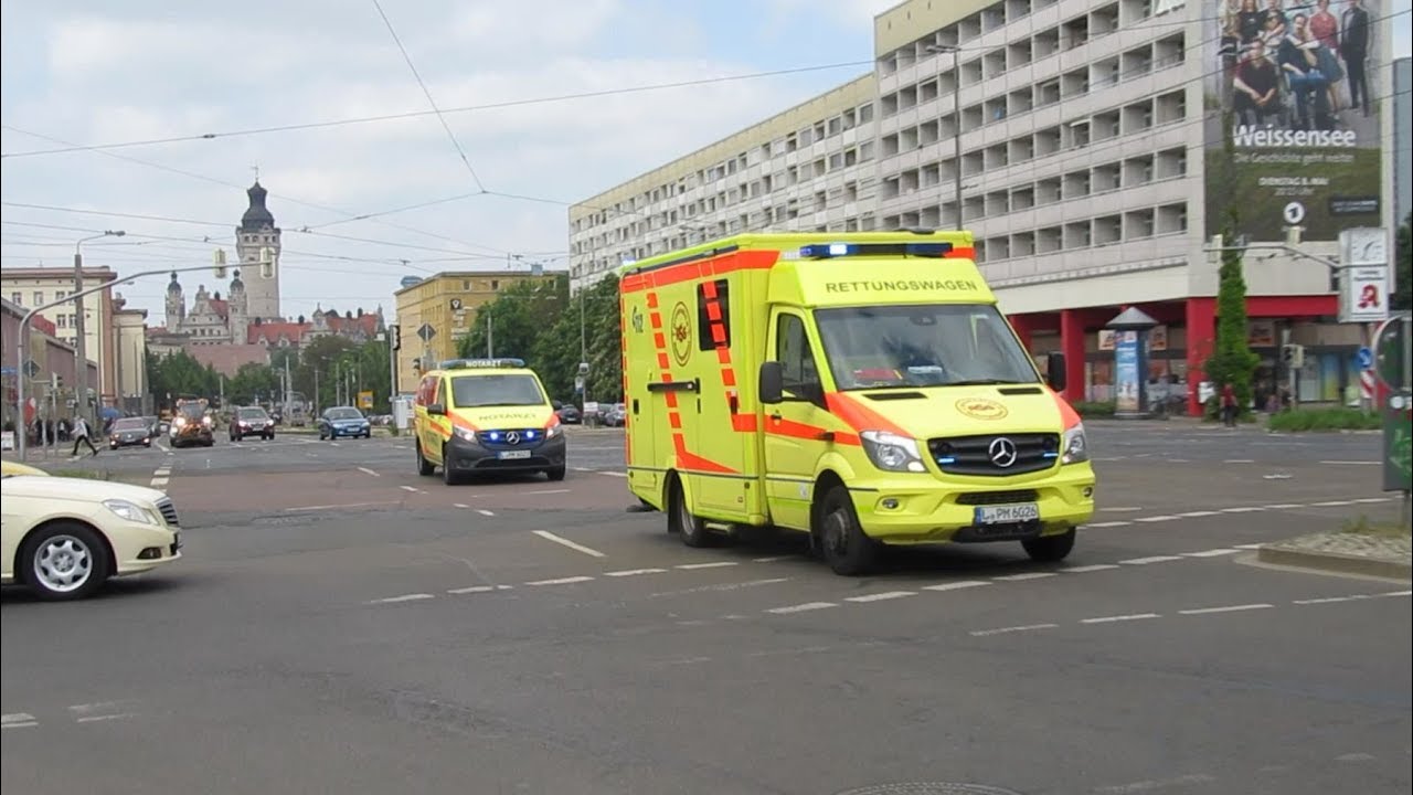 RTW + NEF ASG Promedica Leipzig [Einsatzfahrt] - YouTube