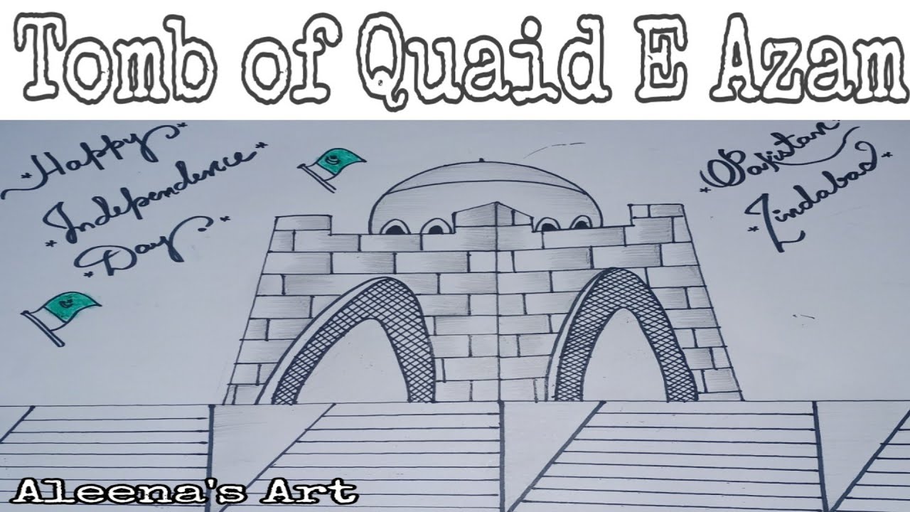 Mazar e Quaid | Tomb of Quaid e Azam | How to draw mazar e quaid || How ...