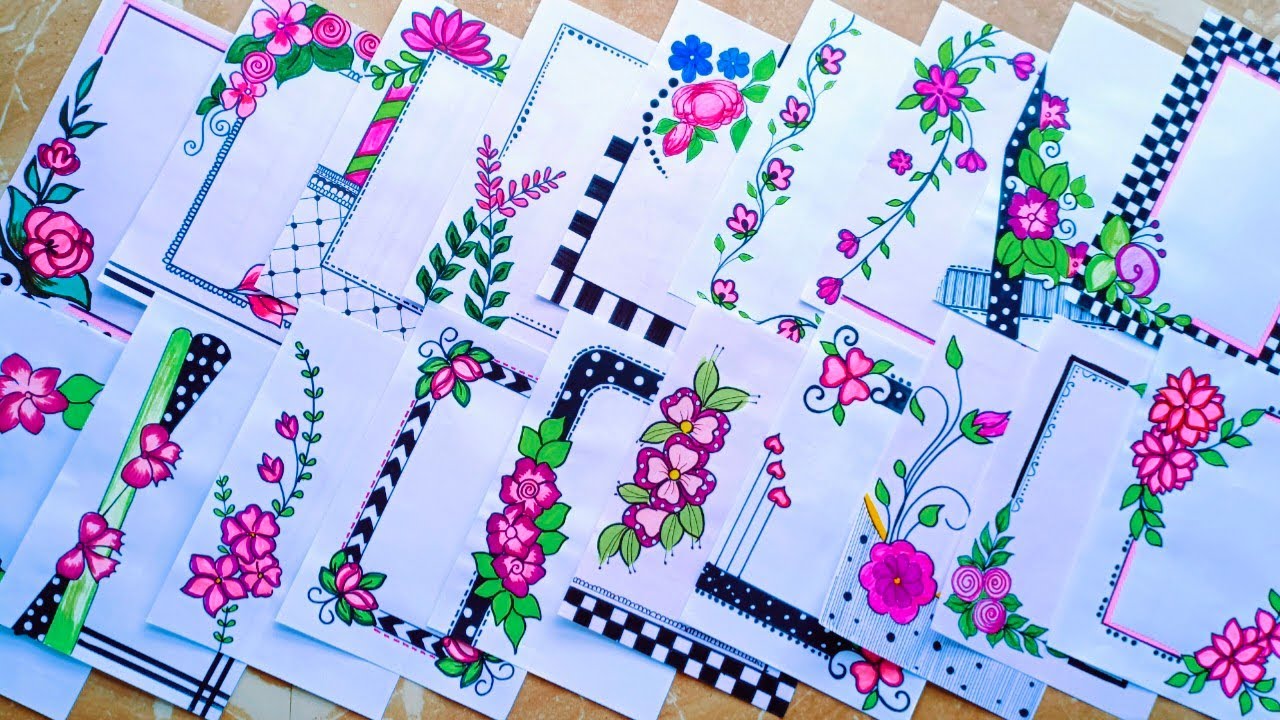 20 Pink💕 Border Design/Project Work Designs /Project Design /Front Page Design/Border Design ...