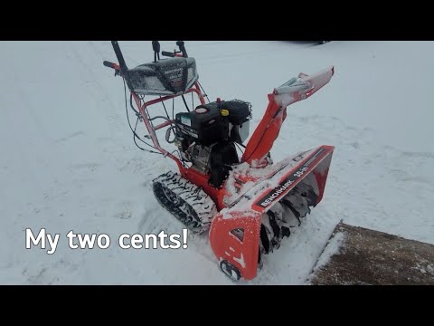 Benchmark 7680 tracked snow blower review! - YouTube