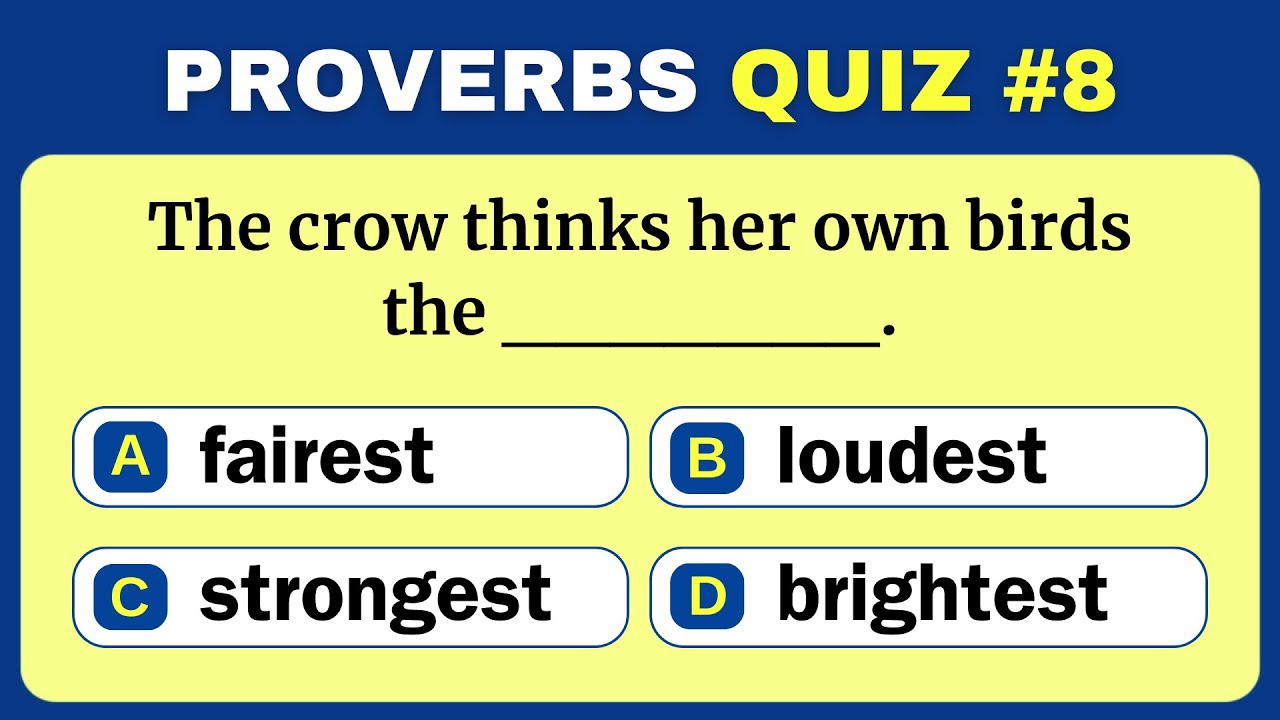 English Proverbs Quiz: #challenge 8 | English Grammar Quiz #englishgrammar - YouTube