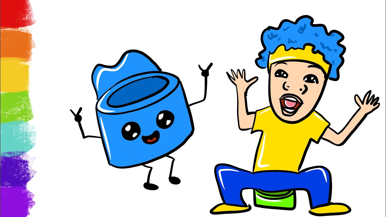 How to draw D Billions Kids Songs | How to draw Potty | Clap clap cha ...