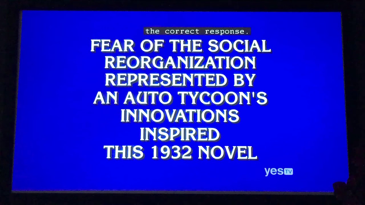 Jeopardy! Final Jeopardy - Ryan Fenster's LOSES 8th Game - July 20 ...