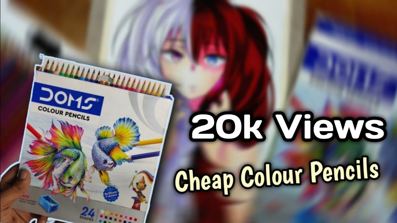 HOW TO COLOR ANIME GIRL WITH CHEAP COLOR PENCILS | Doms color pencils ...