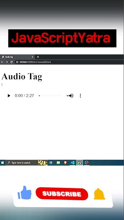 HTML5 Audio Tag. by @JavaScriptYatra #programming #programming #viral #html #shorts #ytshort # ...