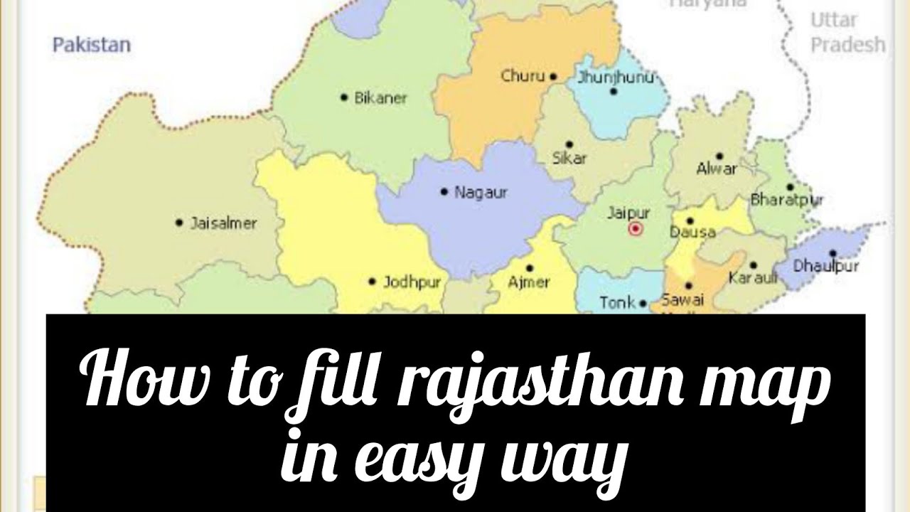 rajasthan map fill districts how - YouTube