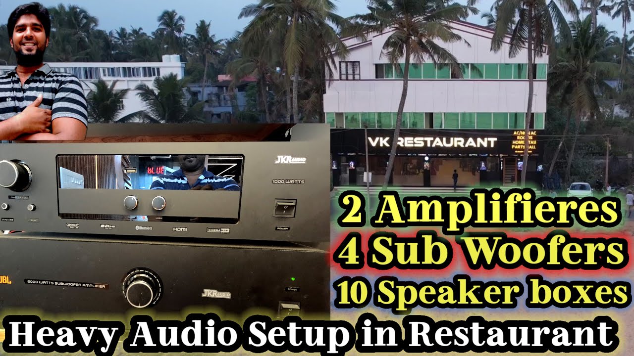 heavy audio setup in restaurant | two amp four subwoofer ten speaker ...